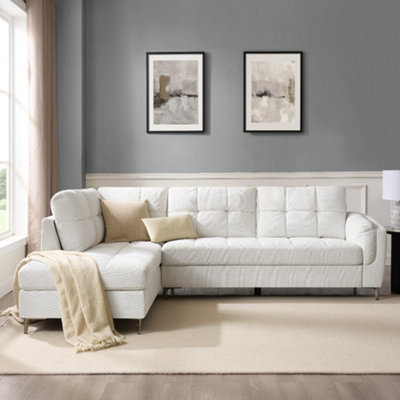 Rose Left-Hand Facing Corner Sofa, Cream Linen
