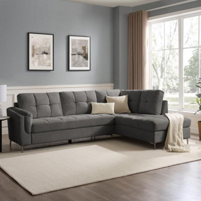 Rose Right-Hand Facing Corner Sofa, Beige Linen