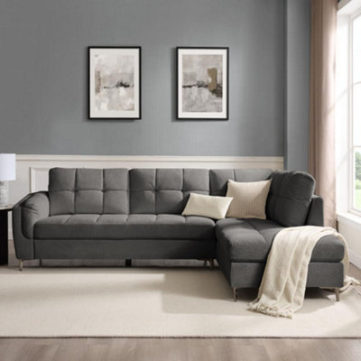 Rose Right-Hand Facing Corner Sofa, Beige Linen