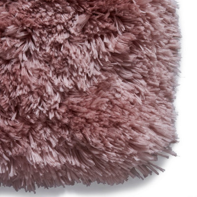 Rose Thick Shaggy Plain Handmade Modern Easy to Clean Rug for Living ...