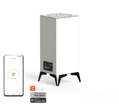 Rose-TOWER - Hybrid Infrared Tower Heater - 1800W - White