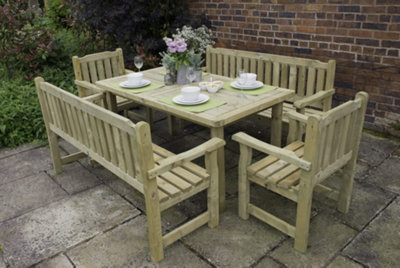 Rosedene Wooden Benches & Chairs & Table set