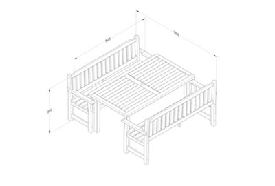 Rosedene Wooden Benches & Table set