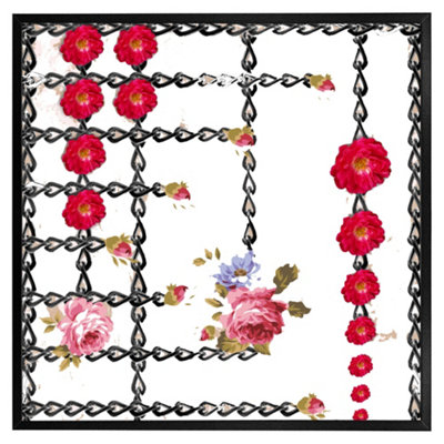 Roses & chains (Picutre Frame) / 24x24" / Brown | DIY at B&Q