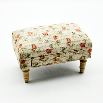 Roses Fabric Footstool with Drawer - L25 x W40 x H25 cm | DIY at B&Q