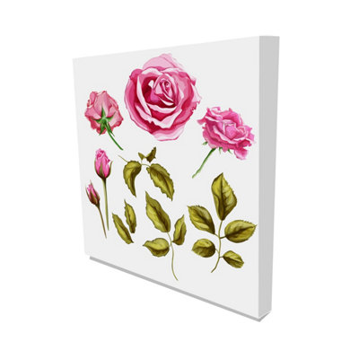 Roses on white (Canvas Print) / 20cm x 20cm | DIY at B&Q