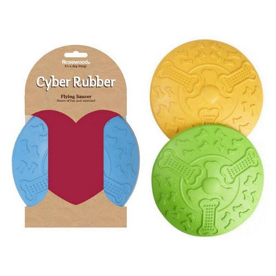 Rosewood Dog Frisbee Cyber Rubber Flying Saucer Floating Throw Fetch ...