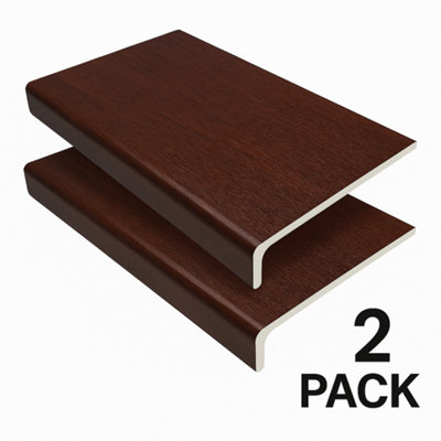 Rosewood UPVC Capping Board Sill Trim 9mm x 2m 300mm Depth - 2 Pack ...