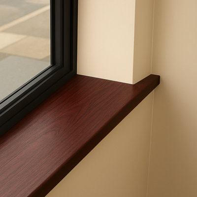 Rosewood UPVC Sill Capping Board 9mm x 2m 200mm Depth - 4 Pack Exterior ...