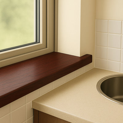 Rosewood UPVC Sill Capping Board 9mm x 2m 300mm Depth - 4 Pack Large ...