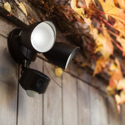ROSIE - CGC Black CCTV Camera With Twin LED Floodlight | DIY at B&Q