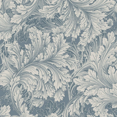 Rossetti Leaves Wallpaper Blue World of Wallpaper 203908