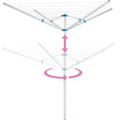 Rotary Airer Washing Line Outdoor 4 Arm Washing Line Dryer Foldable ...