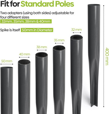 Rotary Washing Line Ground Spike - 32, 38, 40mm | DIY at B&Q