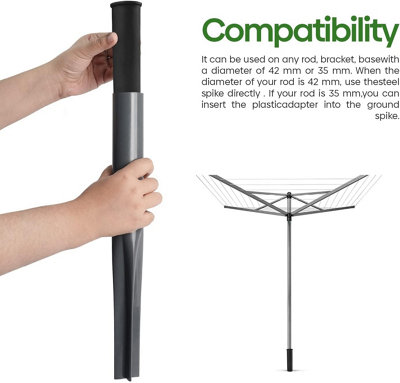 Rotary Washing Line Ground Spike - 32, 38, 40mm | DIY at B&Q