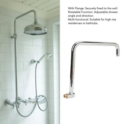 Rotatable Stainless Steel Shower Arm with Flange-S Shape Wall Mount ...