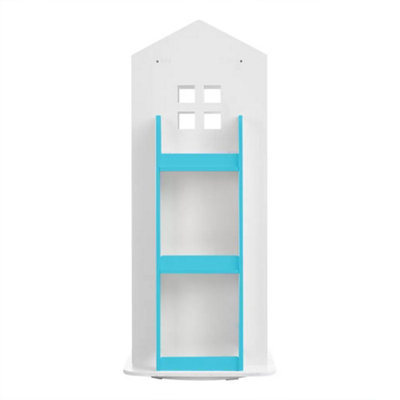 Rotating Bookshelf Castle Rack Display Floor Standing Bookcase Toys Storage