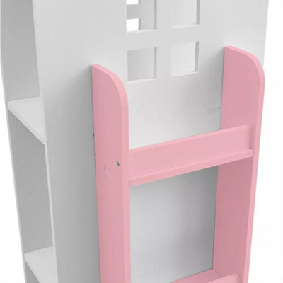 Rotating Bookshelf Castle Rack Display Floor Standing Bookcase Toys Storage