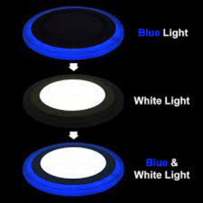 Rother LED Recessed 12W White & 4W Blue Round Panel Light lf63