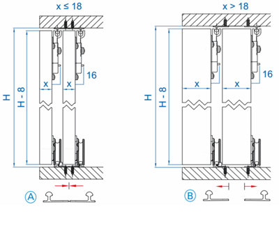 Rothley Ares Sliding Door Track System 2000mm Suitable for 3 Doors Panels
