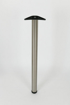Rothley Brushed Stainless Steel Adjustable Worktop & Table Leg 870mm x 60mm