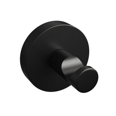 Rothley Matt Black Round Robe Hook