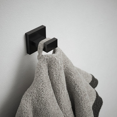 Rothley Matt Black Square Robe Hook