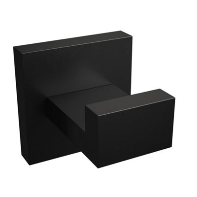 Rothley Matt Black Square Robe Hook