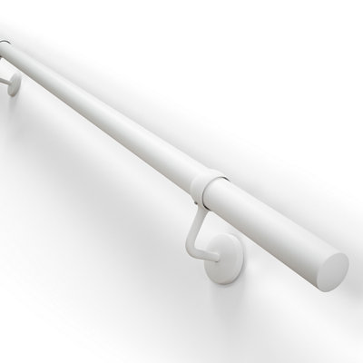 Rothley Matt White 2 Pack Staircase Handrail Shallow End Cap (Diam) 40mm