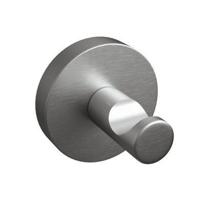 Rothley Silver Brushed Effect Round Robe Hook