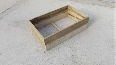 ROUGH SAWN WOODEN RAISED BED FRAMES FOR GARDEN PLANTING 30CM HIGH - 120CM