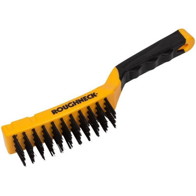 Roughneck Carbon Steel Wire Brush Soft Grip Multi Colour (No Scraper)