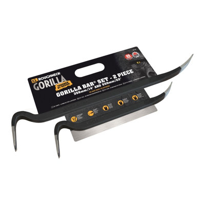 Roughneck ROU64402 Wrecking Pry Gorilla Bar Set 35cm 55cm Crow Bars 14 ...