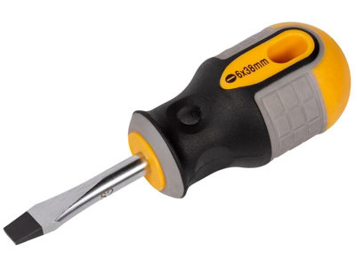 Roughneck Stubby Screwdriver with Flared Tip - 6mm x 38mm