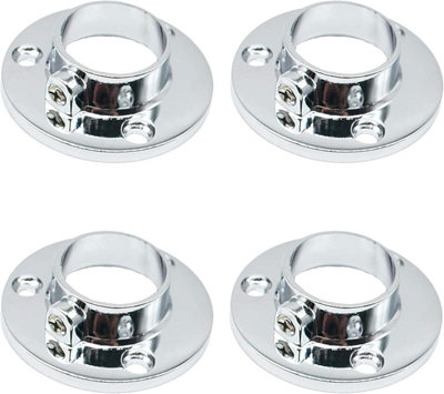 Round 25mm Wardrobe Rail Locking End Socket Chrome Wardrobe Hanging ...