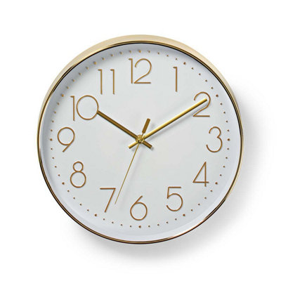 Round 30cm Wall Clock Quartz Battery Operated Easy to Read Analogue ...