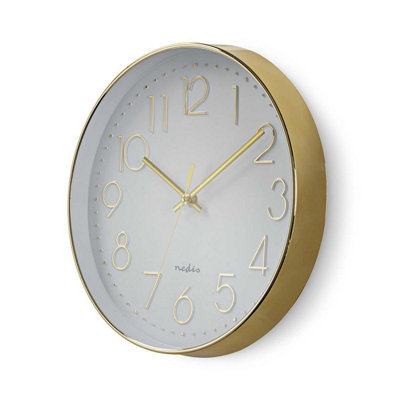 Round 30cm Wall Clock Quartz Battery Operated Easy to Read Analogue ...