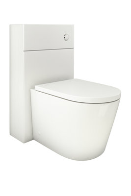 Round Back to Wall (BTW) Toilet with 500mm White Handleless WC Unit ...