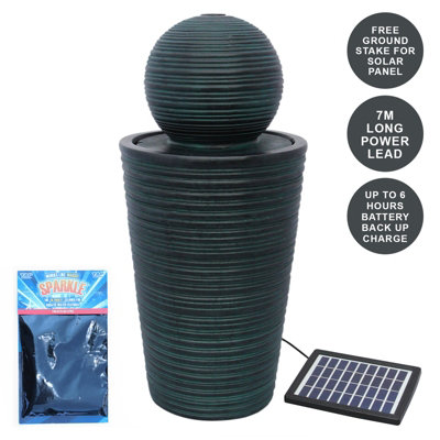 Round Ball Solar Water Feature With Aquatic Cleaner | DIY at B&Q