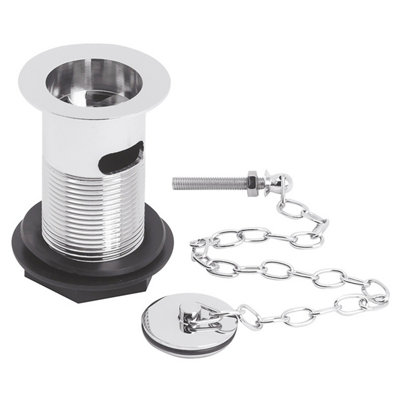 Buy Round Basin Waste with Brass Plug & Link Chain - Chrome at B&Q