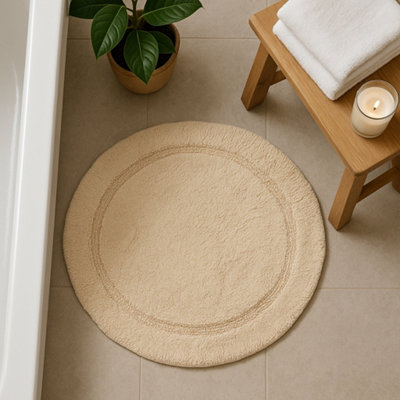 Round Bath Mat Non-Slip - Stone