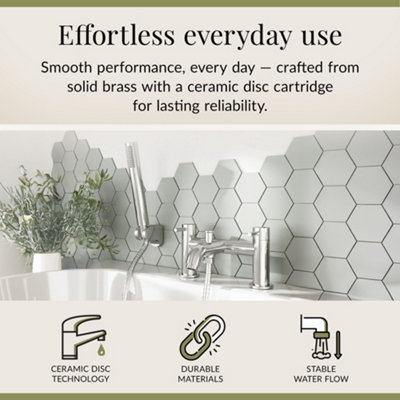 Round Bath Shower Mixer Tap with Shower Kit - Chrome - Balterley