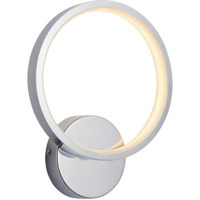 Round Bathroom Wall Light Fitting - Chrome Plate & White Diffuser ...