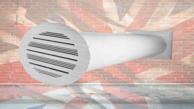 Round Bella Through Wall Ventilation Kit with White External Vent