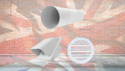 Round Bella Through Wall Ventilation Kit with White External Vent