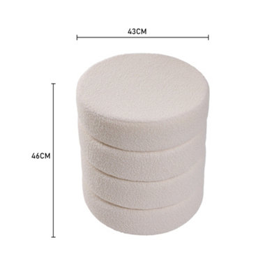 Round Channel Upholstered Footstool