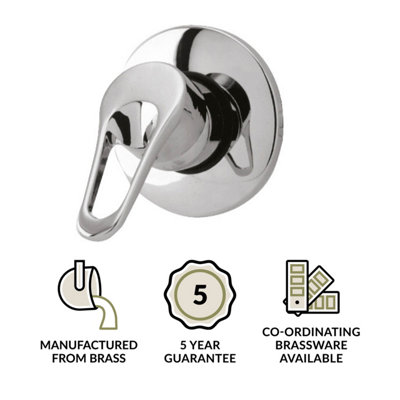 Round Concealed Or Exposed Manual Shower Valve (1 Outlet) - Chrome