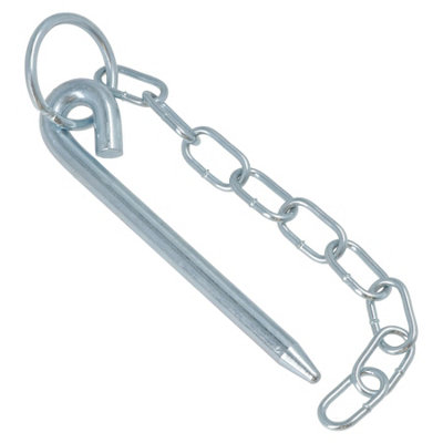Round Cotter Pin & Chain 10mm by 135mm for Trailer Tipper Tailgate ...