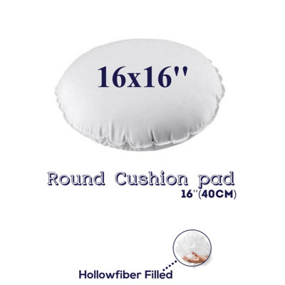 Round Cushion Pads Inner Insert Hollowfiber Filled Circle Shape Pillow 16''