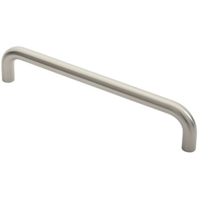 Round D Bar Pull Handle 319 x 19mm 300mm Fixing Centres Satin Stainless ...